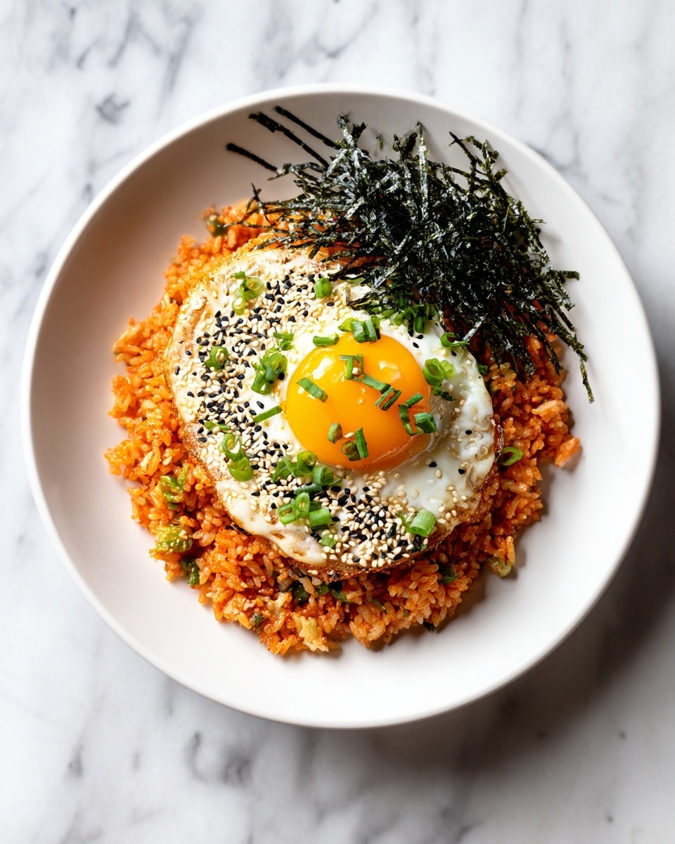 Kimchi Fried Rice with Bacon and Enoki Mushrooms - Flavorful & Quick